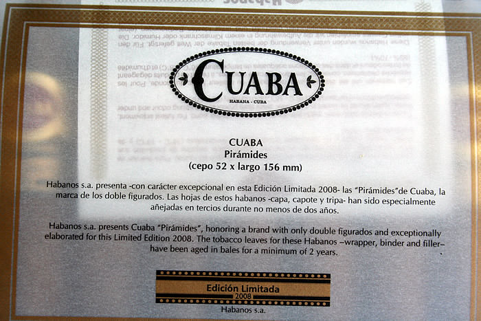 Cuaba Piramide Edicion Limitada 2008 - Cigar Reviews (Text & Photo ...
